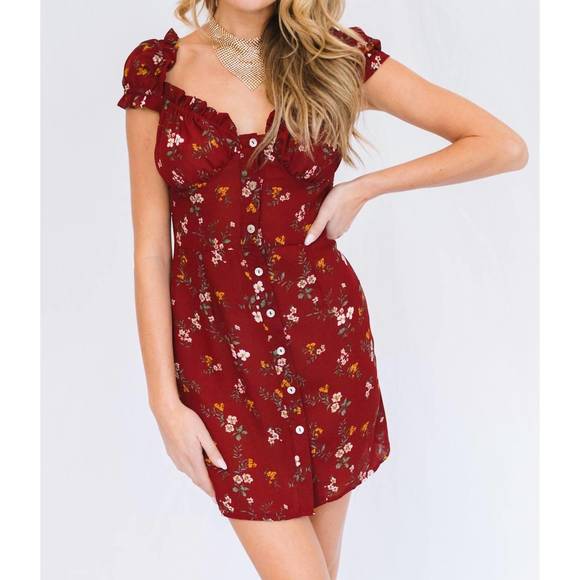 Reverse | Dresses | New Reverse Romance In Paris Dress In Wine | Poshmark